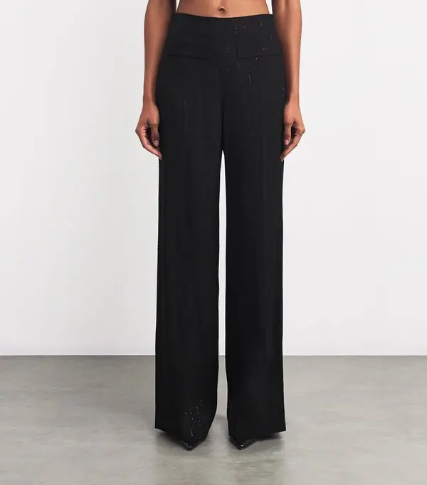 Sandro Sequin Pinstripe Wide-leg Trousers