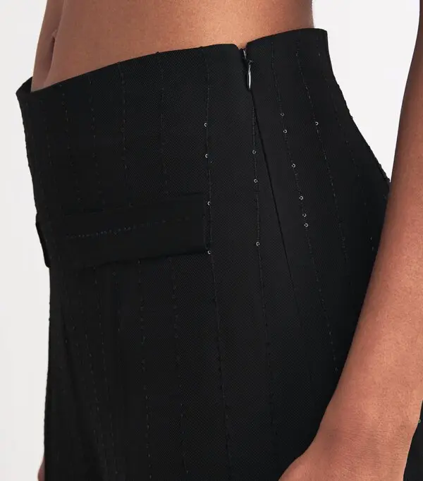 Sandro Sequin Pinstripe Wide-leg Trousers
