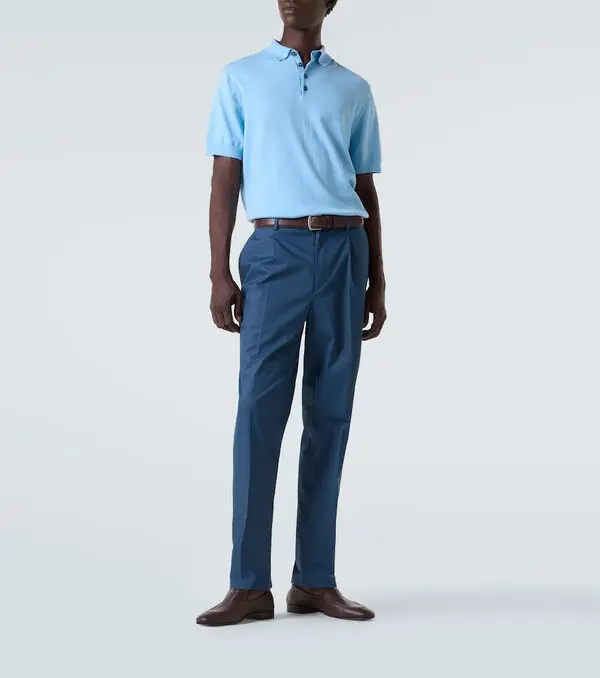 Zegna Cotton Straight Leg Trousers