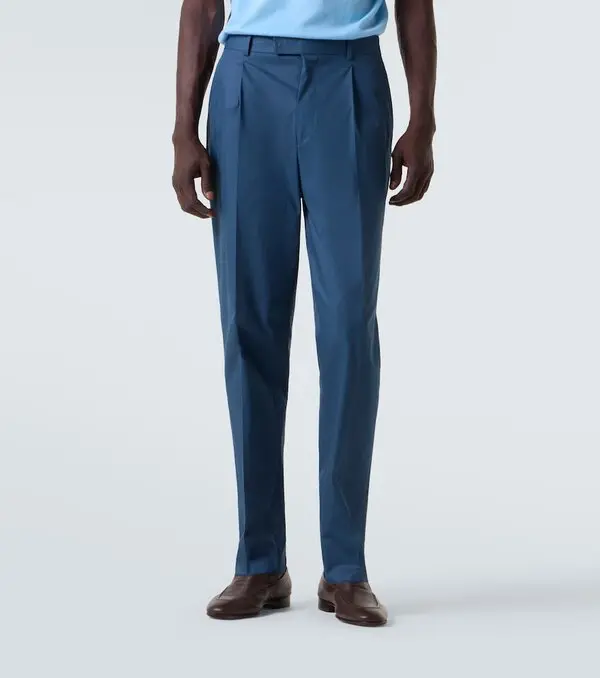 Zegna Cotton Straight Leg Trousers