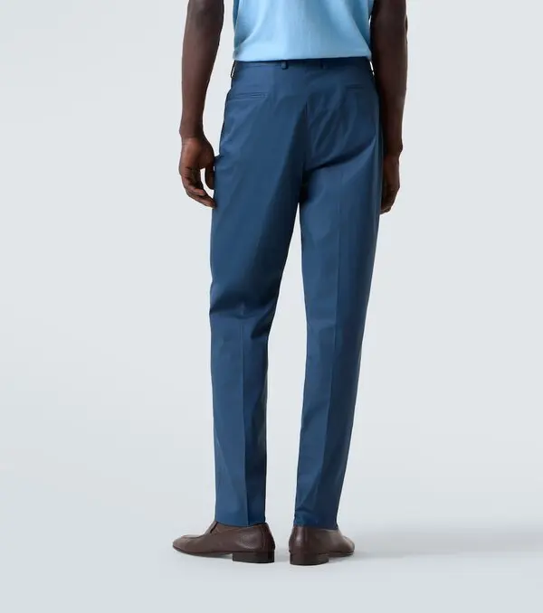 Zegna Cotton Straight Leg Trousers