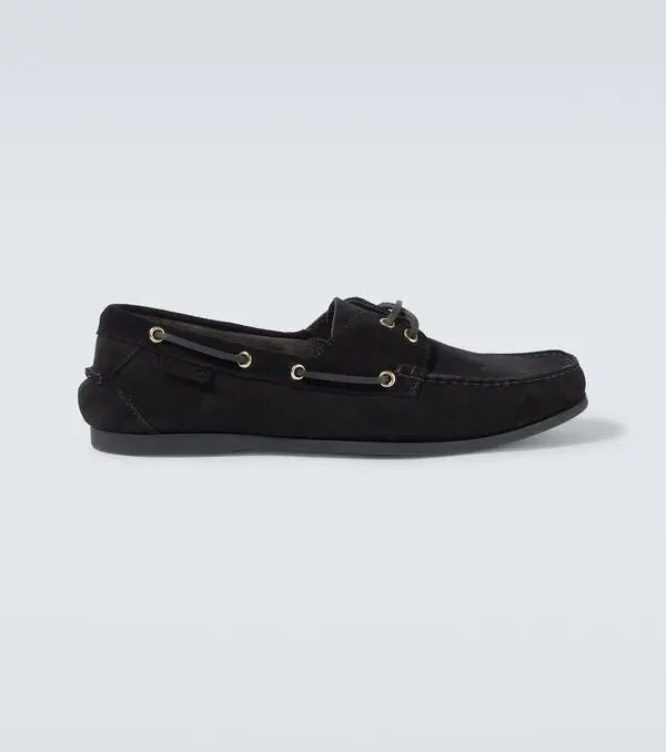 TOM FORD Robin Suede Boat Shoes - Black