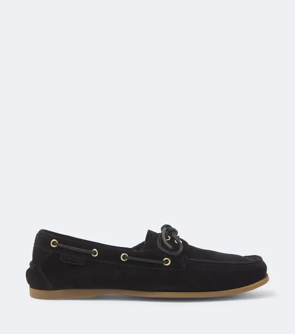 TOM FORD Robin Suede Boat Shoes - Black