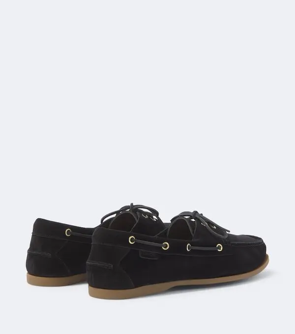 TOM FORD Robin Suede Boat Shoes - Black