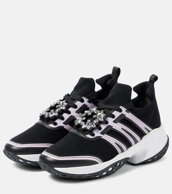 ROGER VIVIER Viv Run Embellished Mesh Sneakers