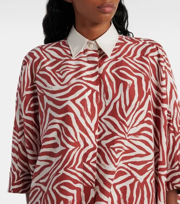 Brunello Cucinelli Printed Cotton And Silk Shirt - Multicoloured