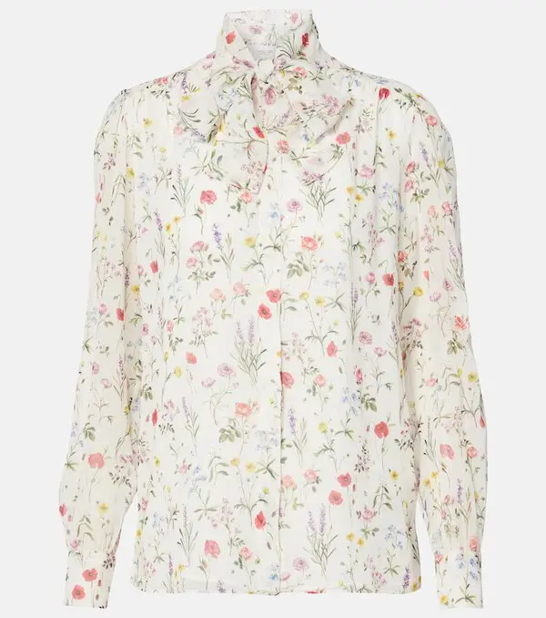 Giambattista Valli Floral Silk Blouse