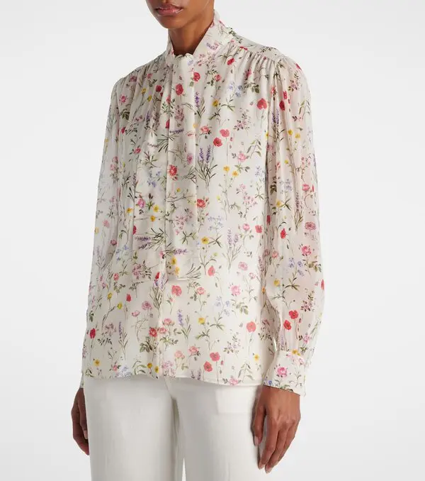Giambattista Valli Floral Silk Blouse