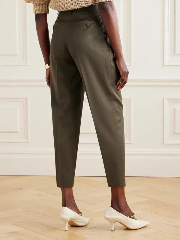 Altuzarra Emmett Pleated Wool Tapered Pants