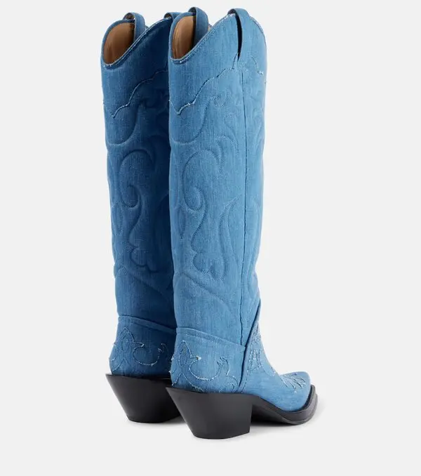 Gabriela Hearst Capitana Cowboy Boots - Blue