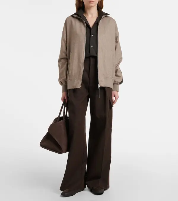 Le Monde Beryl Shearling-lined Suede Ballet Flats - Brown