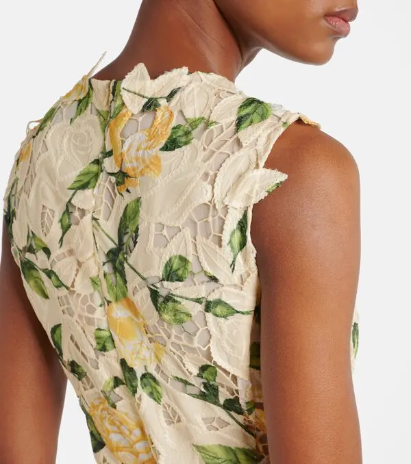 Oscar De La Renta Printed Midi Dress