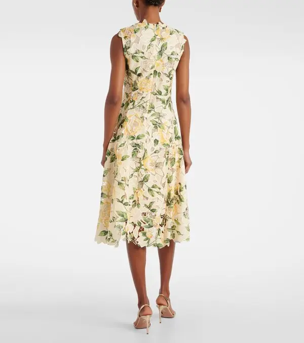 Oscar De La Renta Printed Midi Dress