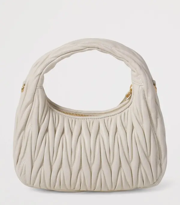 Miu Miu Matelassé Leather Wander Top-handle Bag - White