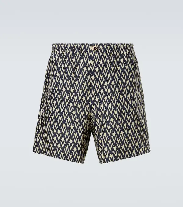 Valentino Garavani Linen Bermuda Shorts - Blue