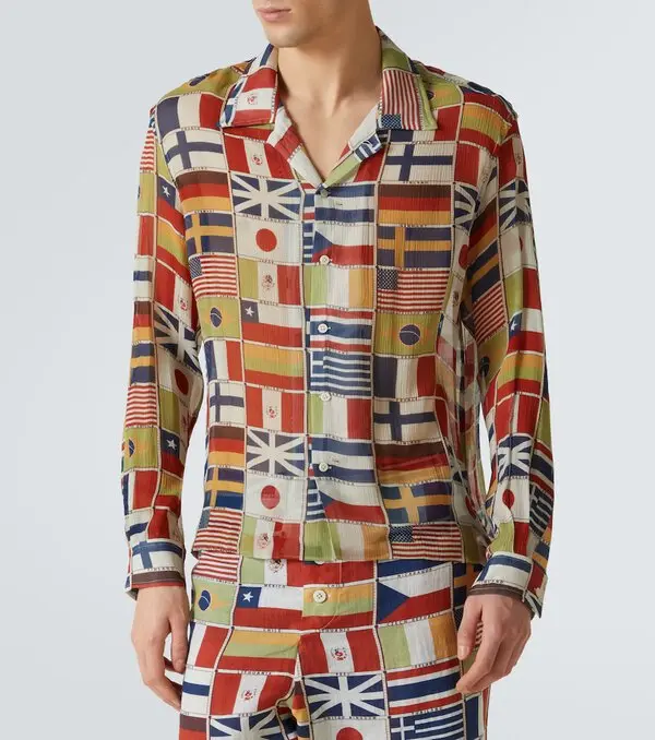 BODE International Printed Silk Shirt