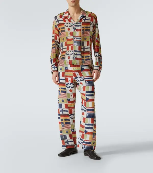 BODE International Printed Silk Shirt