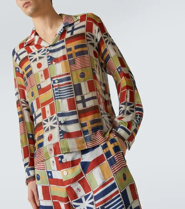 BODE International Printed Silk Shirt