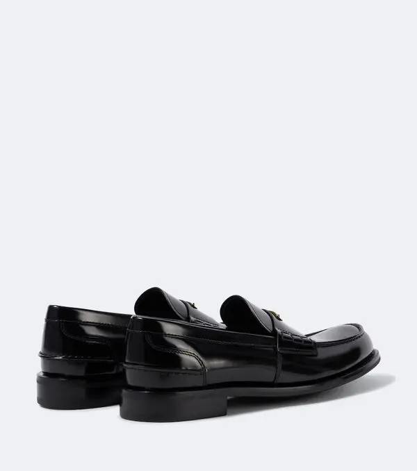 Prada Logo Leather Loafers