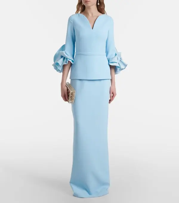 Safiyaa Clemence Ruffled Crepe Gown