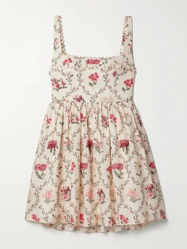 Agua Bendita Barbara Orquidea Mini Dress - Neutrals