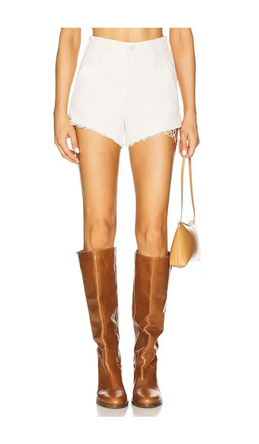 MOTHER The Rocky Tomcat Kick Fray Short - Ivory