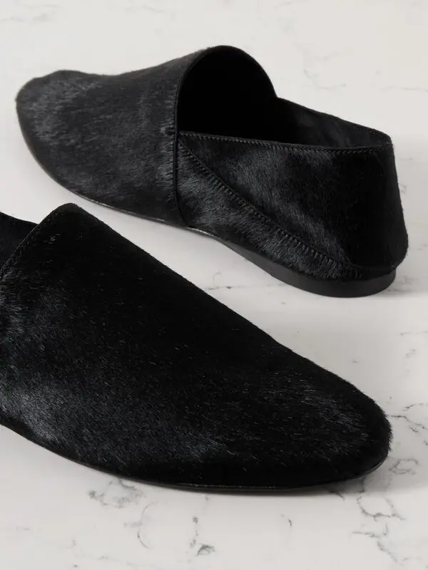 Tove Pascale Calf Hair Slippers - Black
