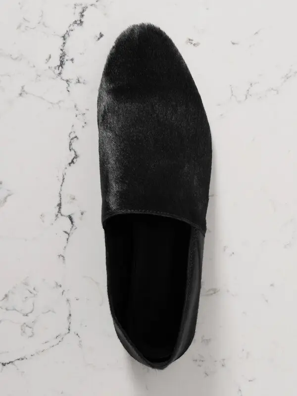 Tove Pascale Calf Hair Slippers - Black
