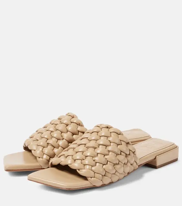 SOULIERS MARTINEZ Woven Leather Slides