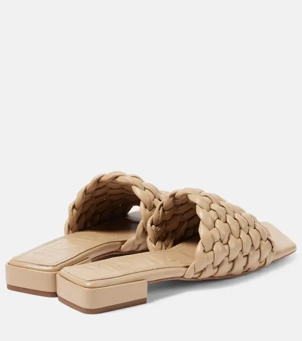 SOULIERS MARTINEZ Woven Leather Slides