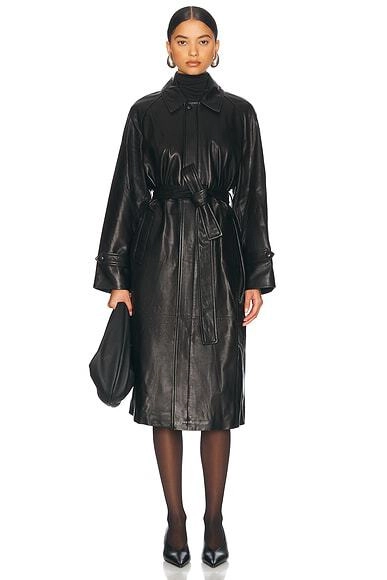 Nour Hammour Isolde Trench Coat - Black