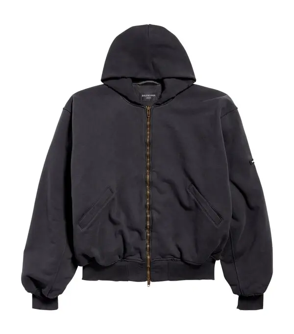 Balenciaga Cotton Hooded Bomber Jacket