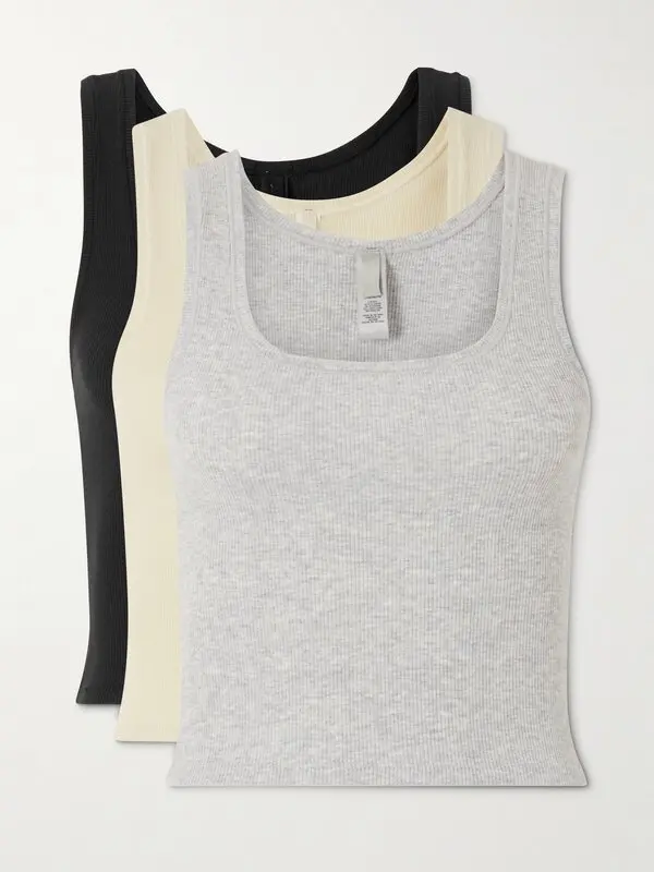 SKIMS Cotton Rib Tank 3-pack