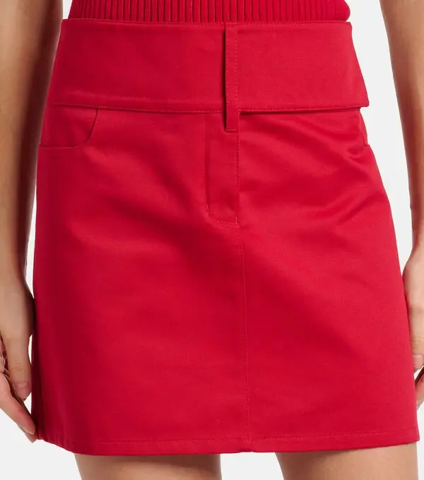COURREGES Belted Miniskirt In Ruby
