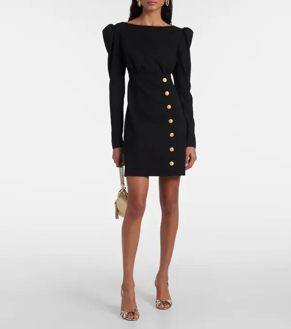 Alessandra Rich Wool-blend Crepe Minidress In Ivory Glow