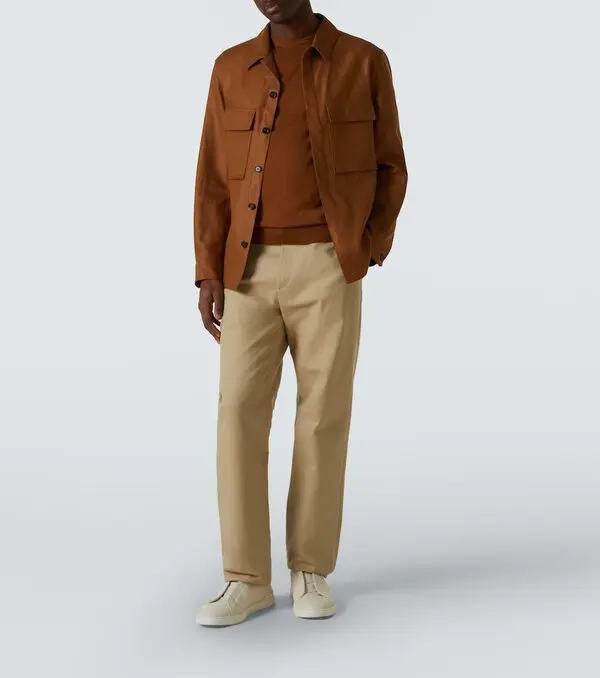 Zegna Cashmere And Silk Crewneck Sweater - Brown