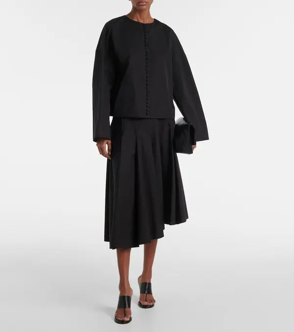 FFORME Asymmetric Cotton Midi Skirt