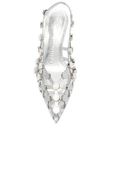Attico Grid 50mm Slingback - Silver