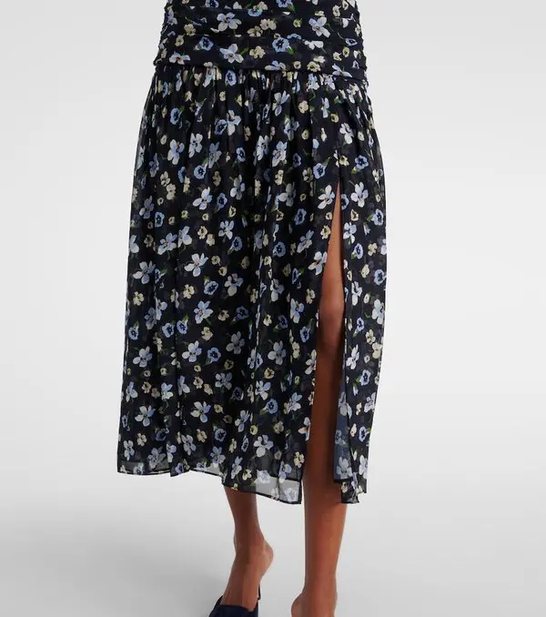 Veronica Beard Brock Halterneck Silk Midi Dress - Multicoloured