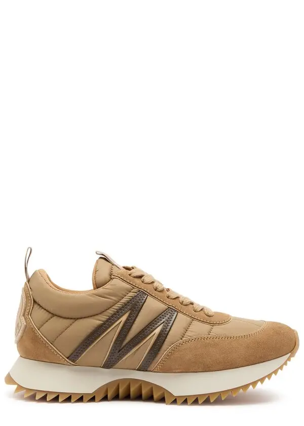 Moncler Pacey Panelled Suede Sneakers - Brown