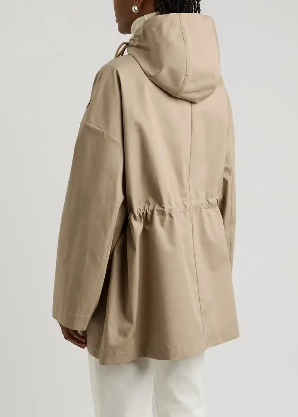Moncler Gaillon Hooded Cotton-blend Poplin Parka - Beige
