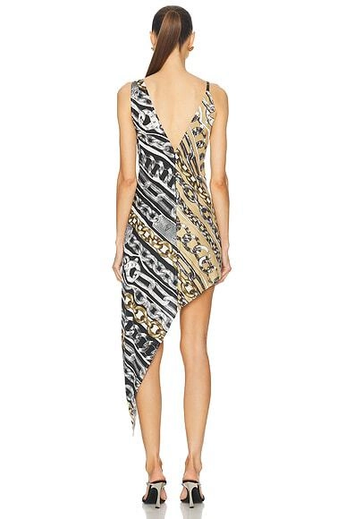 AREA Asymmetrical Hem Slip Dress