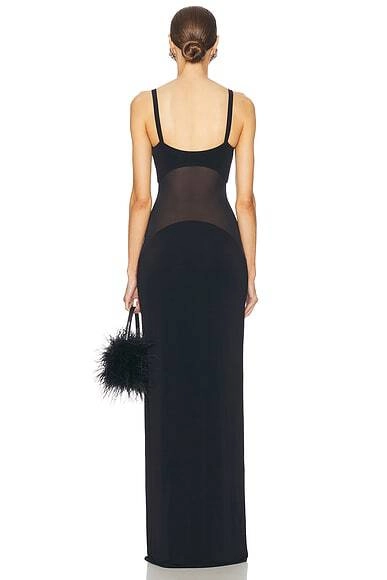 HELSA Sheer Knit Curve Maxi Dress