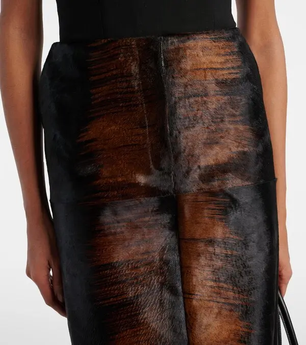 Magda Butrym Printed Calf Hair Pencil Skirt