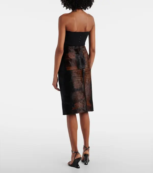 Magda Butrym Printed Calf Hair Pencil Skirt