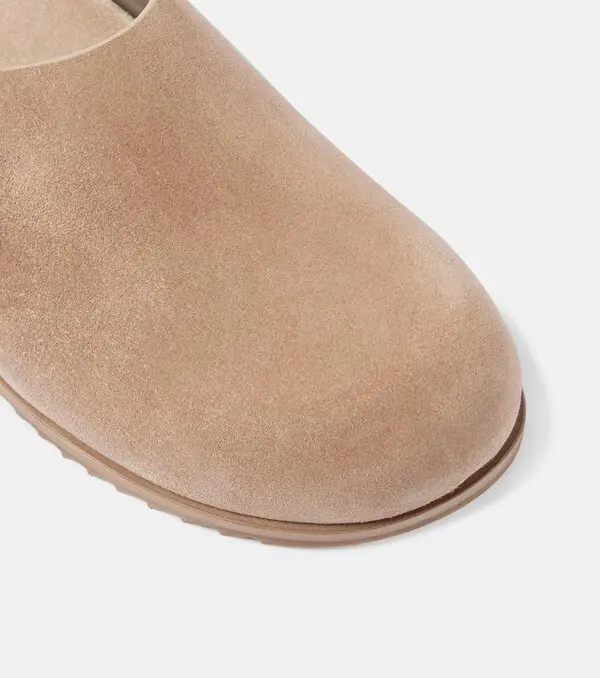 Rick Owens Granola Suede Mules - Beige