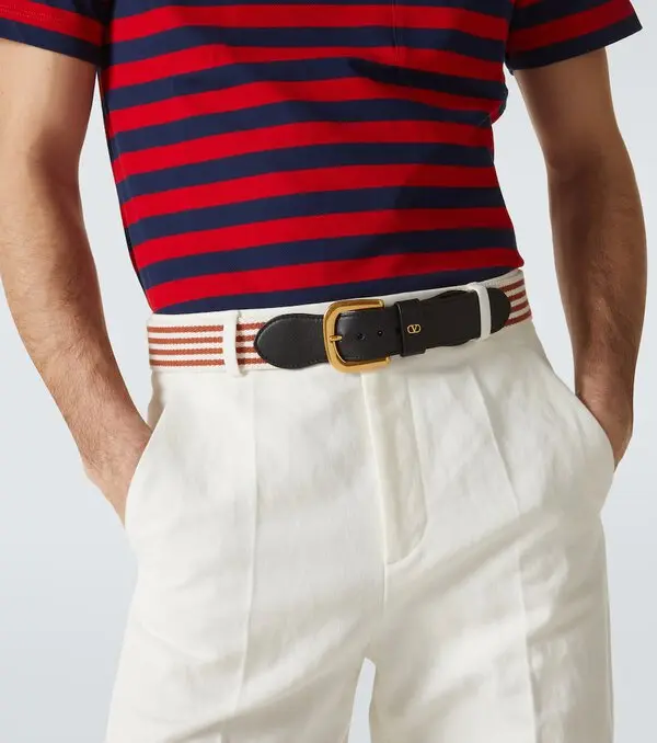 Valentino Garavani Striped Fabric Belt
