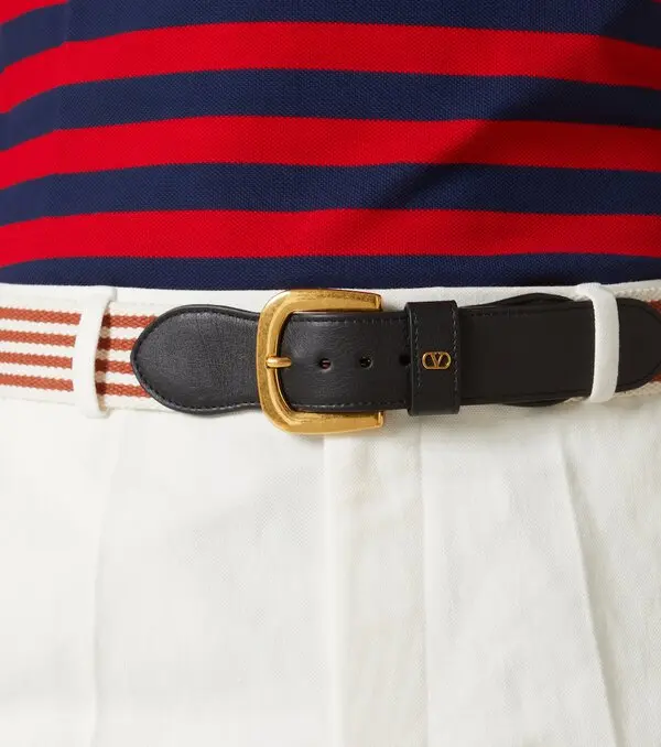 Valentino Garavani Striped Fabric Belt