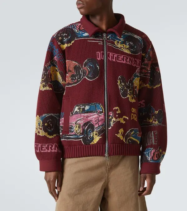 Sacai Car Race Zip-up Sweater