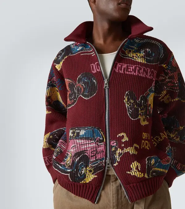 Sacai Car Race Zip-up Sweater